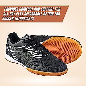 Vizari Men's 'Valencia' in Indoor Soccer/Futsal Shoes for Indoor and Flat Surfaces (Black/White, 10.5)