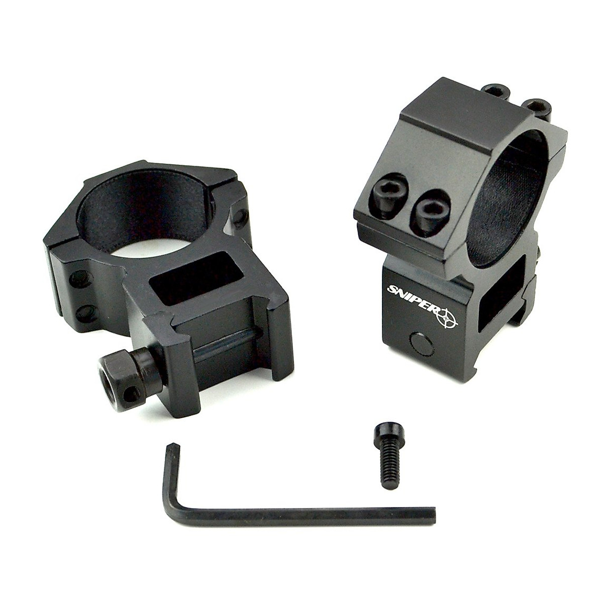 Sniper 30 mm High Profile Scope Rings for Picatinny/ Weaver Rail, 4 points contact more Security