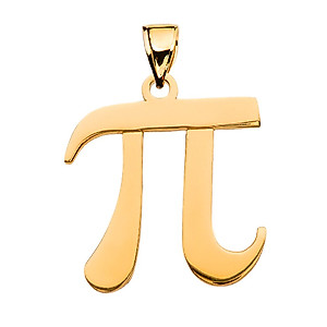 CaliRoseJewelry 10k Yellow Gold Pi Symbol Pendant