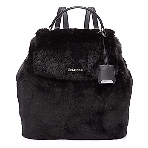 Calvin Klein Women's Leilani Micro Pebble Backpack, Deep Black, One Size