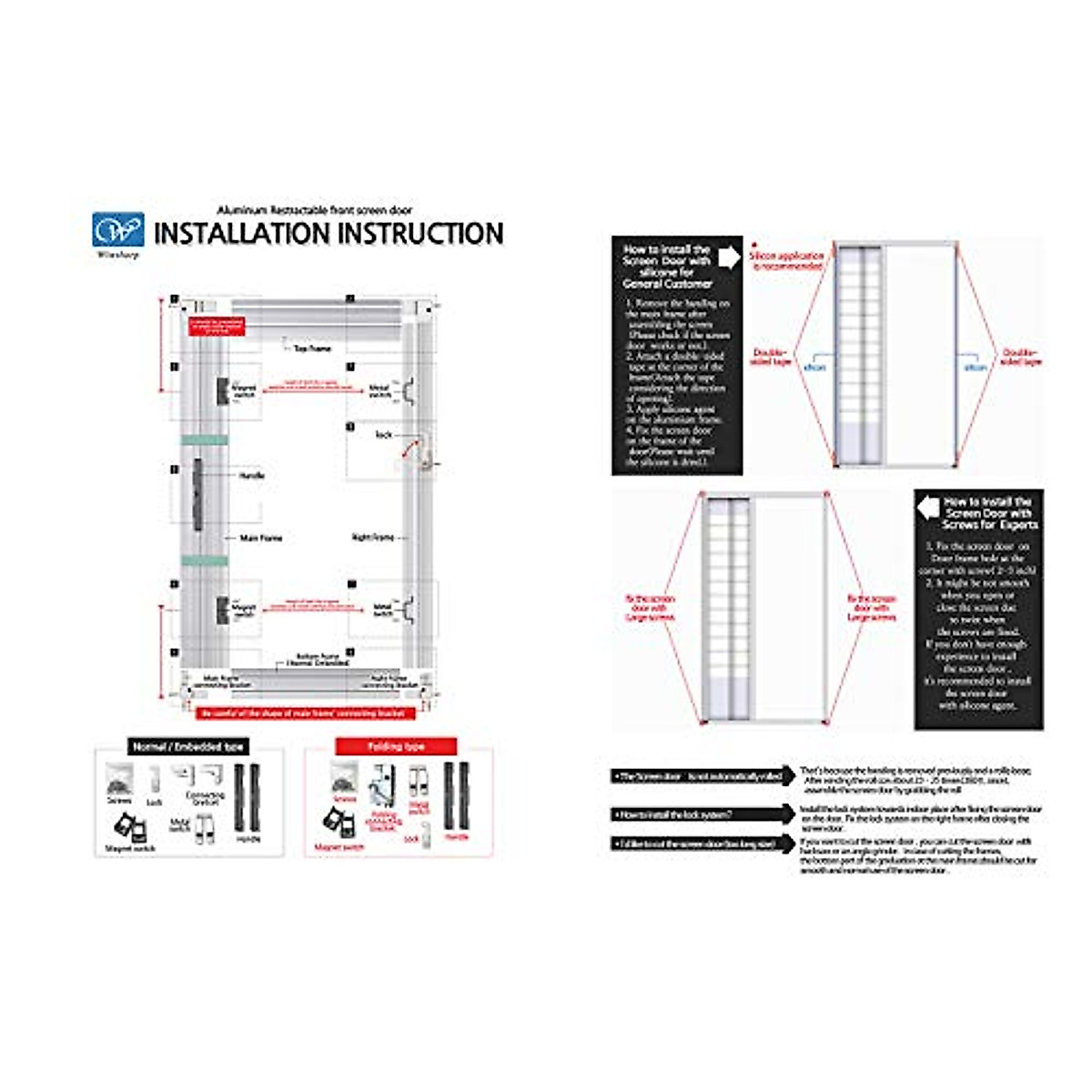 Custom Cut to Size,[ Grey,Embedded, W 40 xH 83 (inch)], Aluminum Retractable Front Screen Door net,Fiberglass mesh with alumium, Mosquito Screens I Bug Net for Doors