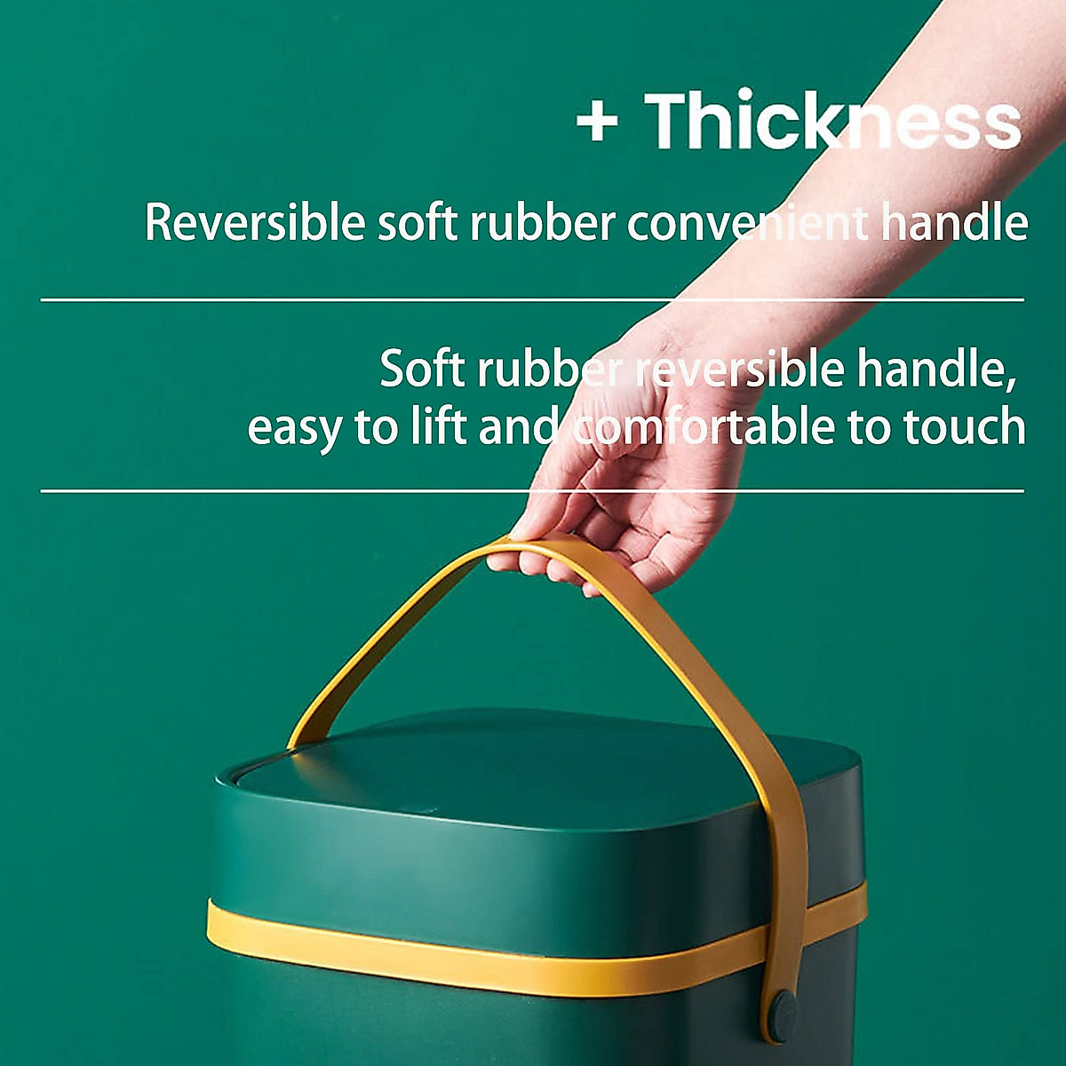 DWLOMHE Automatic Induction Trash, Home Smart Garbage Bin, Automatic Touchless Infrared Motion Sensor Trash Can Combo Set, Removable Liner Bucket with Handles, White