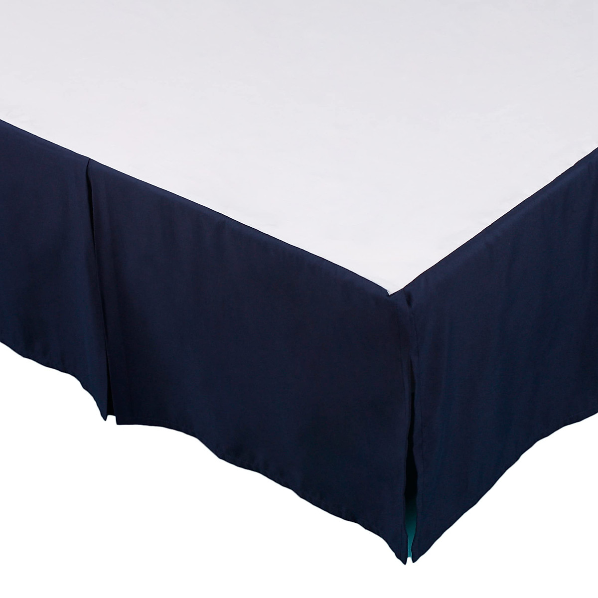 CaSaJa Original Crib Sheet and Skirt Set for Baby Boy Girl, Breathable Soft Nursery Crib Bedding Set Standard, 14” Drop Pleated Bedskirt Navy, 9” Deep Pocket Fitted Mattress Bed Sheet Gray