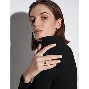 Greenpod 1mm Stainless Steel Wedding Rings for Women Gold Thin Vsco Wave Ring Stackable Engagement Ring Size 12