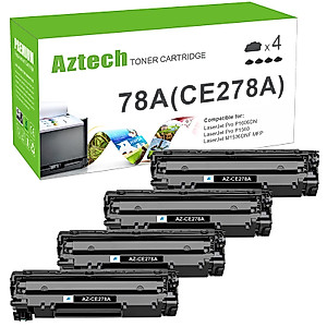 Aztech Compatible Toner Cartridge Replacement for HP 78A CE278A HP P1606dn 1606dn M1536dnf 1536dnf MFP P1606 1606dn P1536 P1566 Toner Cartridge Printer Ink (Black, 4-Pack)