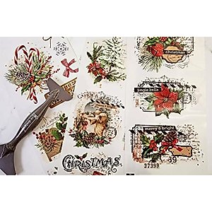 Beautiful Christmas Xmas Tag | Mini Decor Transfers | Redesign with Prima Rub-on Furniture