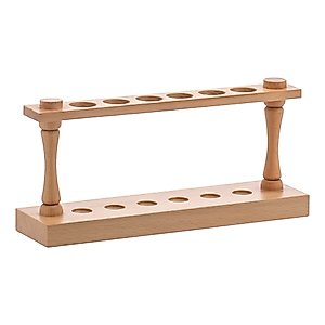 EISCO Wooden Test Tube Rack - Accommodates 6 Tubes, up to 22mm - 9.75" Wide - Premium Polished Wood Construction