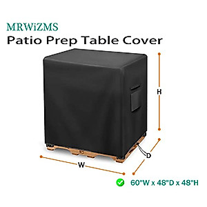 MRWiZMS 600D Heavy Duty Black Pallet Cover | Pallet Covers Fits Large Pallets Up to 48" x 60" x 48" | Waterproof,Weather Resistant, Rip-Proof, Anti-UV, Fade Resistant, with Adjustable Velcro Strap