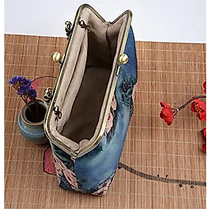 DANN Women's Vintage Shoulder Bag Women's Wedding Purse Flower Handbag Cross Bag
