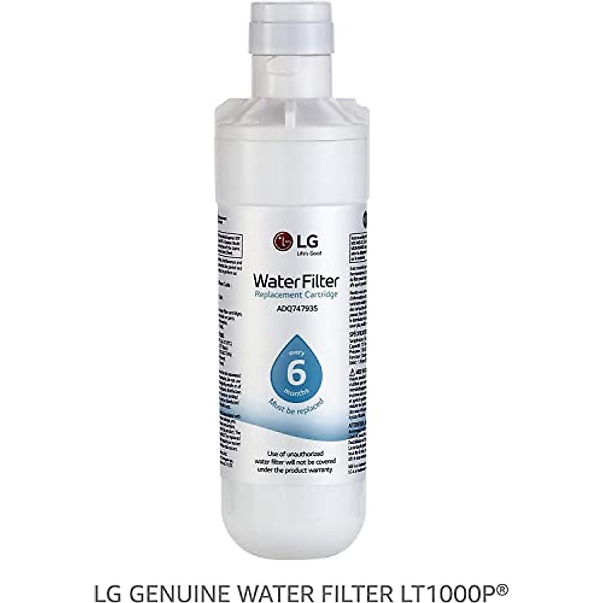 LG LT1000P - 6 Month / 200 Gallon Capacity Replacement Refrigerator Water Filter (NSF42, NSF53, and NSF401) ADQ74793501, ADQ75795105, or AGF80300704 , White