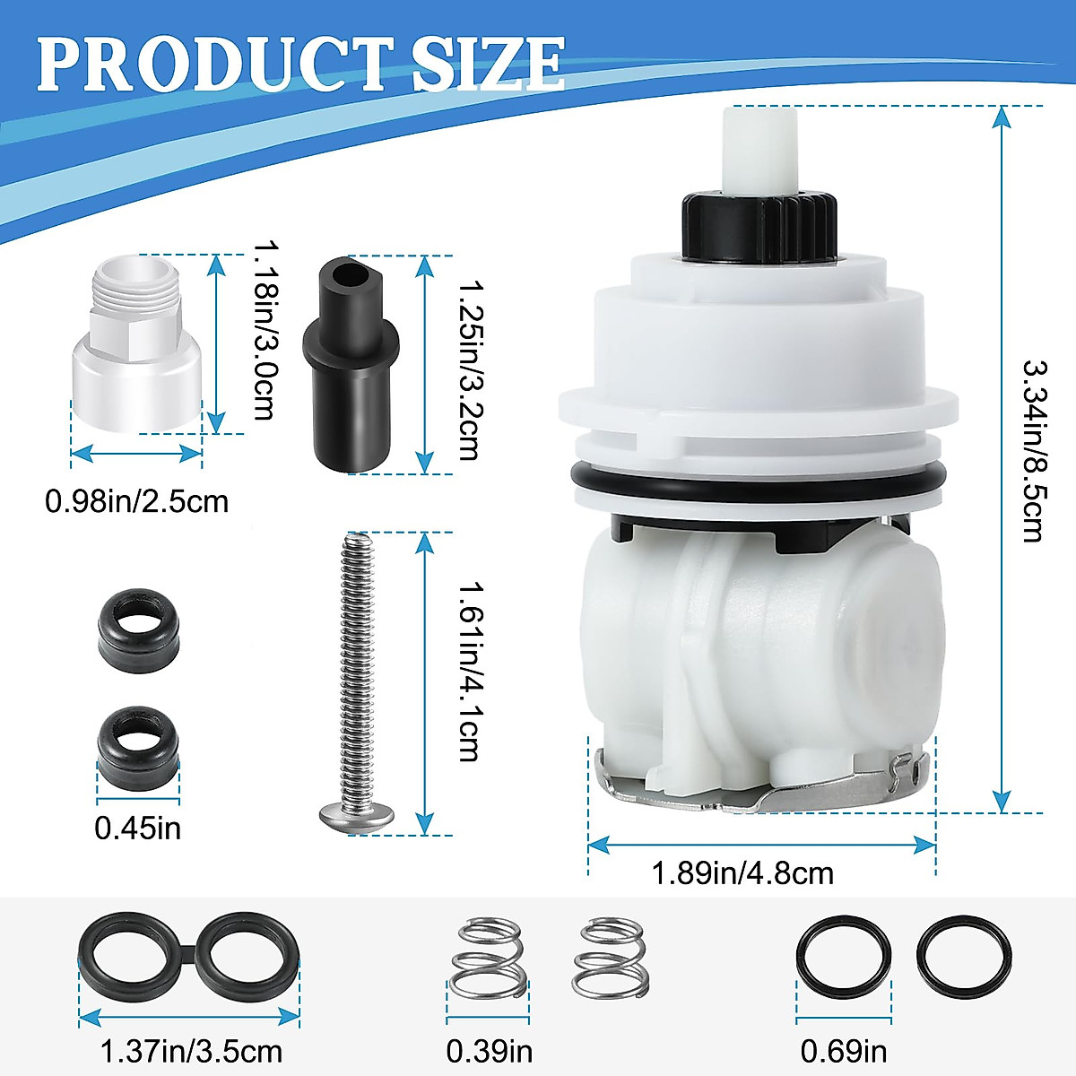 RP32104 Shower Cartridge Replacement, Compatible with Delta Monitor 1700 series(1998-2005) Showers Cartridge, RP32104 Cartridge Assembly for Bath Tub/Shower Faucet Valve