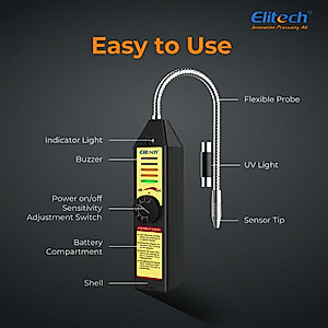 Elitech WJL-6000S Freon Leak Detector Halogen Gas Tester HVAC Refrigerant AC Sniffer R22 R410A R134A with LED