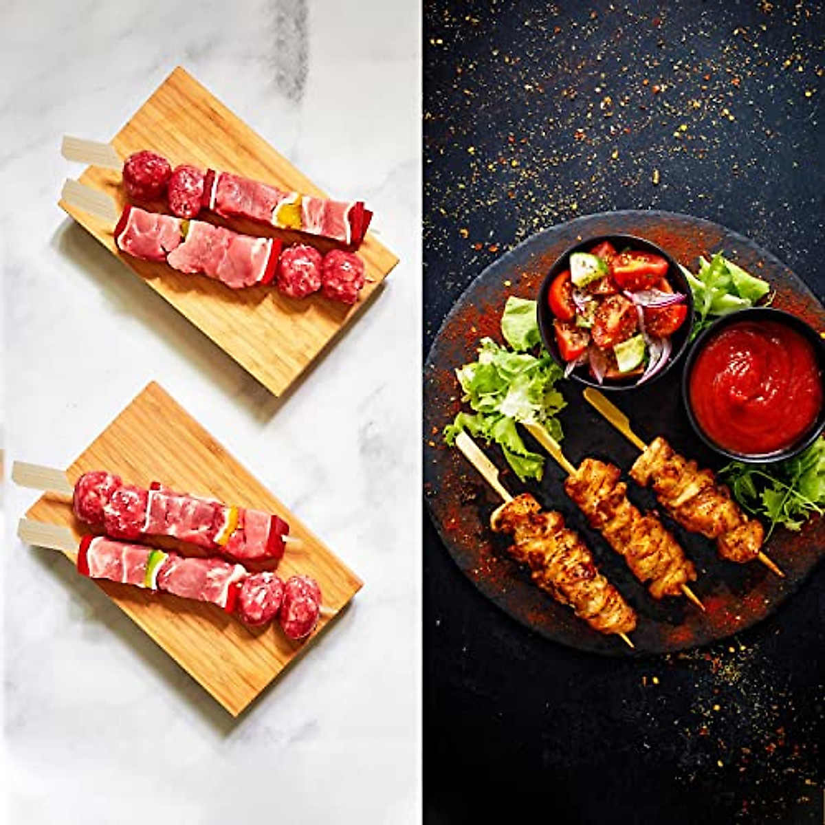 200 Pcs 3.5 inch Bamboo Wooden Paddle Picks Skewers Toothpicks for Cocktail, Appetizers, Fruit, Sandwich, Barbeque Snacks (3.5'')