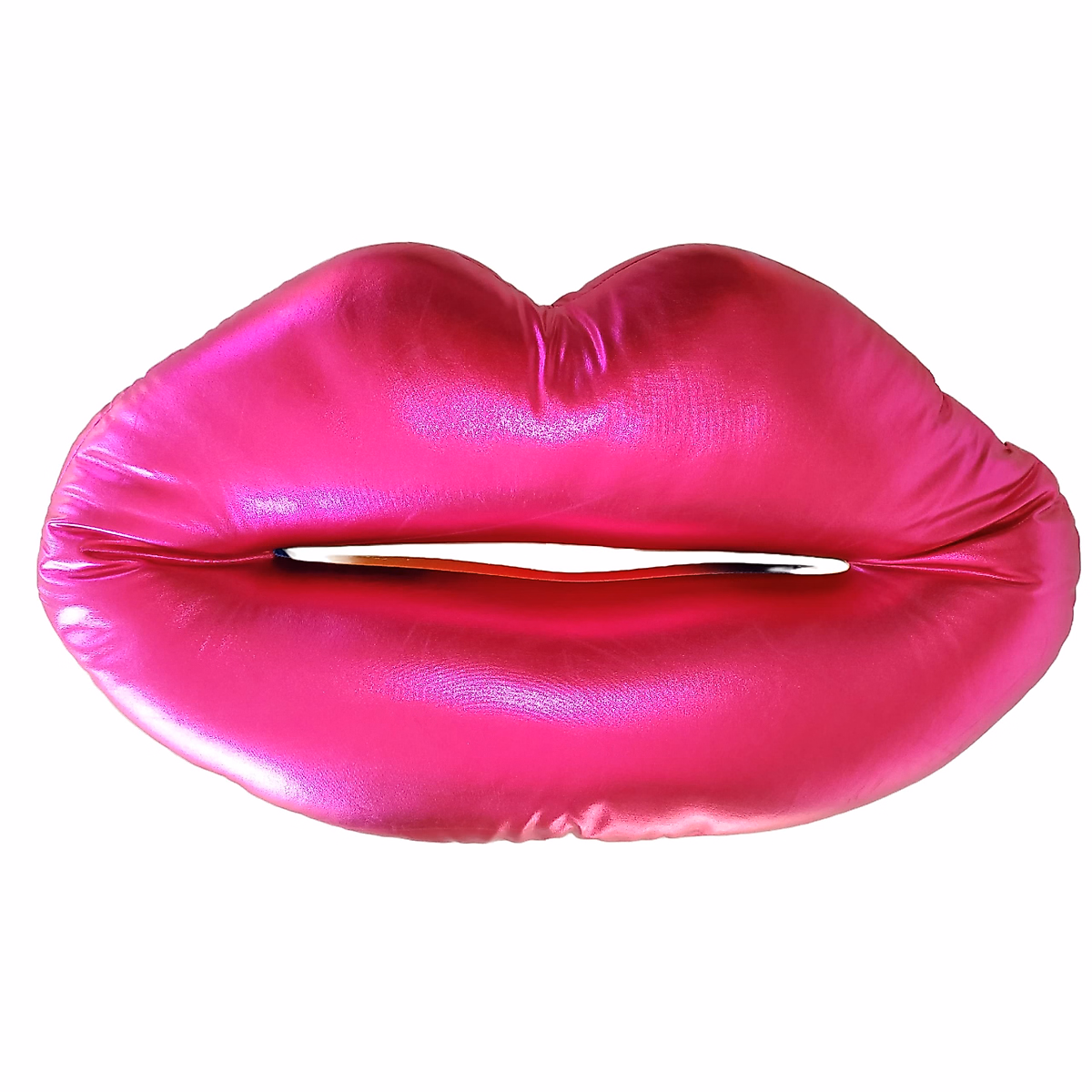 iscream Good Lovin' SWAK Giant 29.5" x 23" Lips Shaped Microbead Accent Pillow, Metallic Pink and Rainbow