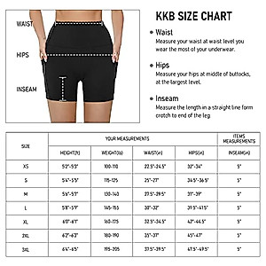 KKB Women's 8''/5'' High Waist Active Wear Shorts Yoga Leggings, Tummy Control Workout Shorts Side Pockets Running Pants (XX-Large, 1-8"-Black)