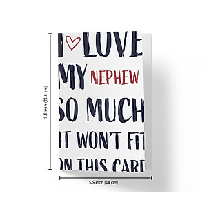 Sweet and Funny Birthday Card for Nephew, Large 5.5 x 8.5 Nephew Birthday Card, Happy Birthday Nephew Card, Birthday Card Nephew, Karto This Much Nephew