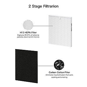 MORENTO Airmega AP-1512HH Replacement Filter for Coway, Compatible with Coway Airmega AP1512HH Air Purifier, Compared to Part #3304899, 2 HEPA Filters & 8 Carbon Filters, 2-Pack