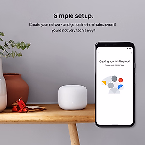 Nest WiFi Router and 2 Points - WiFi Extender with Smart Speaker - Works with Google WiFi (3 Pack) White
