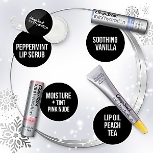 ChapStick Total Hydration Lip Kit Gift Set, Lip Moisturizer, Lip Scrub and Lip Balm Set - 4 Count