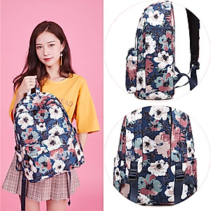 YYDCBA Women 15" Casual Backpack Floral Printed Backpack Lightweight Waterproof,Multipurpose/Travel/Work