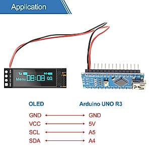 MakerFocus 2pcs I2C OLED Display Module 0.91 Inch I2C SSD1306 OLED Display Module Blue I2C OLED Screen Driver DC 3.3V~5V for Ar duino