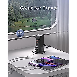 VPSUN USB C Charger Tower 55W, USB Charging Station 5 Port USB Block for iPhone 15/14/13/12, iPad, Samsung Galaxy, Google Pixel,HTC, and Multiple Devices 5V