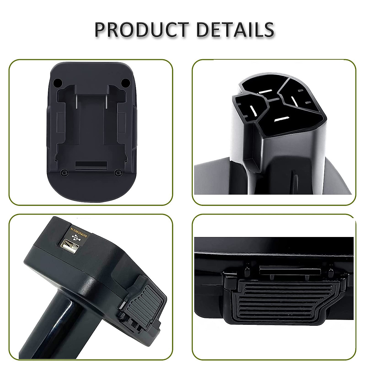 Lilocaja DM18GL Battery Adapter for Craftsman C3 19.2V Cordless Tools, Converts Dewalt 20V Li-ion or Milwaukee M18 18V Li-ion Battery to Craftsman 19.2V Li-ion & Ni-Cd Battery, with USB Port