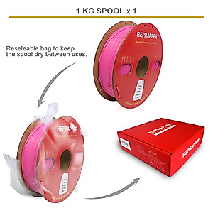 RepRapper Pink PLA 3D Printer Filament 1.75mm (± 0.03mm) 2.2lb (1kg) Cardboard Spool, Fit Most FDM Printer