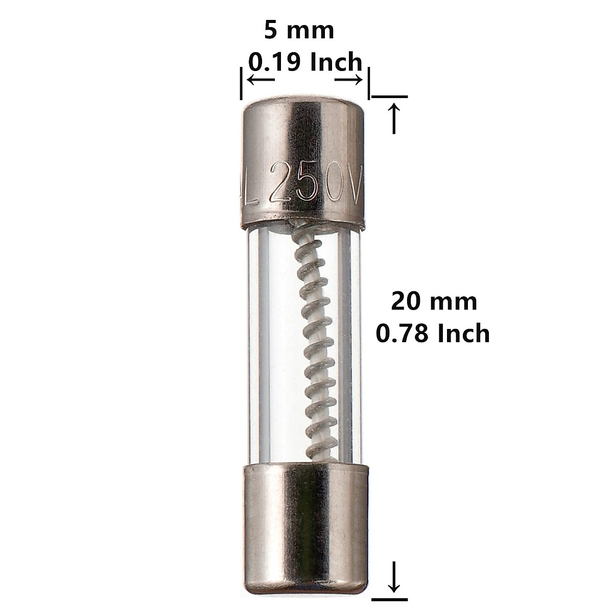 BOJACK 12 Values 60 pcs Slow Blow Glass Fuses Assortment Kit 5x20mm 250V T0.5A 1A 1.25A 1.6A 2A 2.5A 3A 3.15A 4A 5A 6.3A 10A packag in a Clear Plastic Box