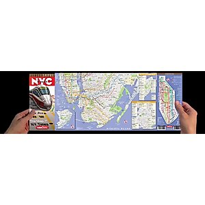 StreetSmart NYC Transit Map by VanDam-Laminated pocket size Transit map w/ subway, bus, ferry and train lines plus attractions in the Five Boros of ... Staten Island, 2024 Edition Map – Folded Map
