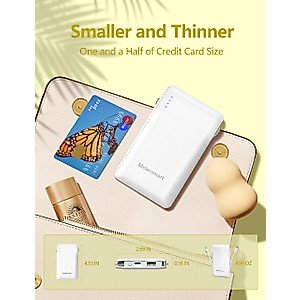 Metecsmart 10000mAh Portable Phone Charger with Built-in 2 Cables, Small Slim Mini Power Bank Fast Charging, USB-C In/Output External Battery Pack, Travel Essentials Compatible with Android/IOS Phones