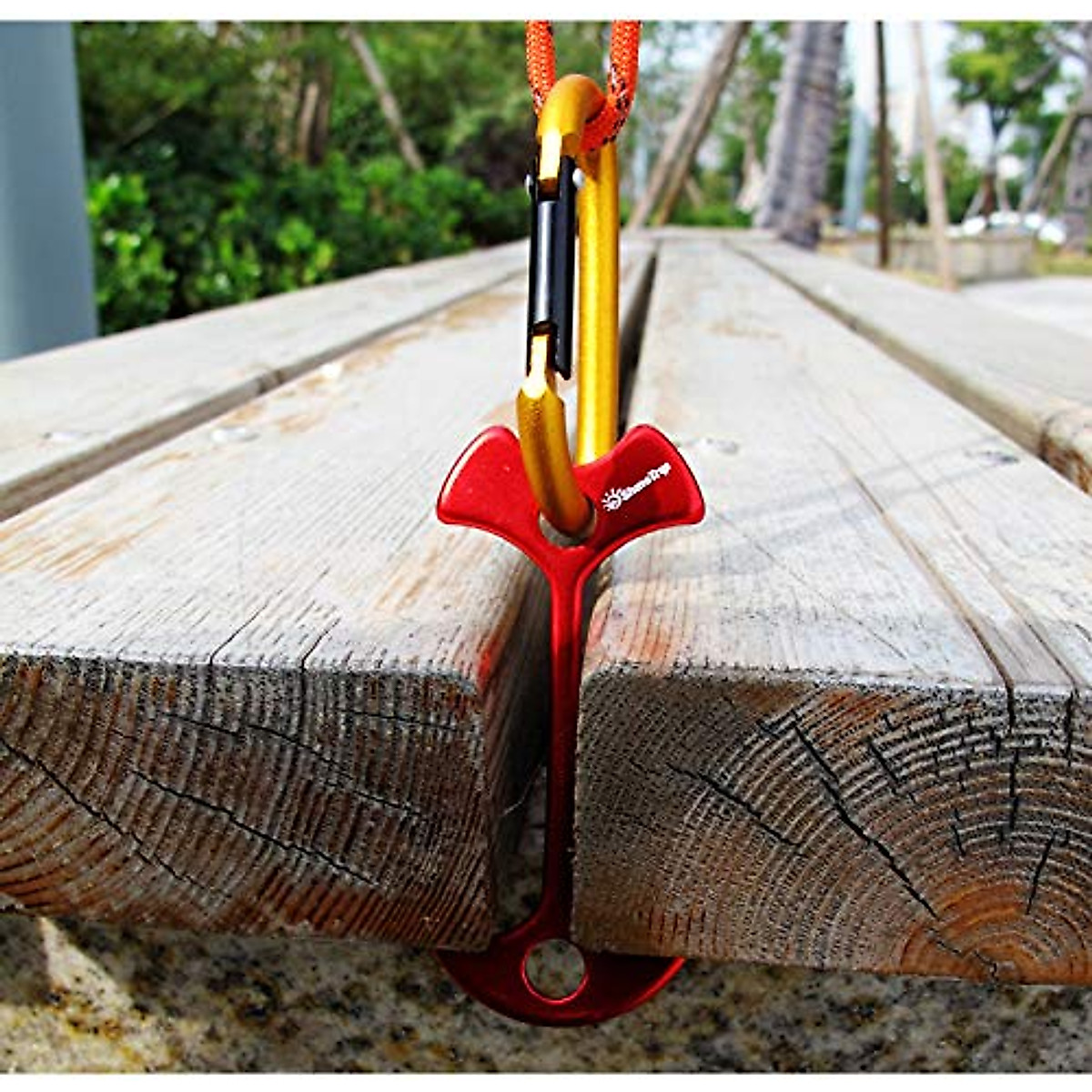 10pcs Fishbone Tent Stakes Pegs Lengthen Deck Nail Anchor Stopper Guyline Tensioner Camping Accessories(Red)