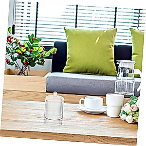 Garneck 1 Set Candlestick Food Glass Dome Glass Candle Cups Food Serving Cover Glass Container with Lid Clear Glass Bell Jar Desert Cloche Dome Candle Holder Dome Crystal Household Cake