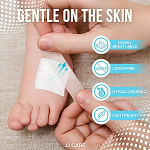 JJ CARE Micropore Tape [Pack of 14], 1” x 10 Yards, Breathable Paper Tape Medical Use, Latex-Free Paper Surgical Tape, Individually Boxed Paper Bandage Tape Rolls