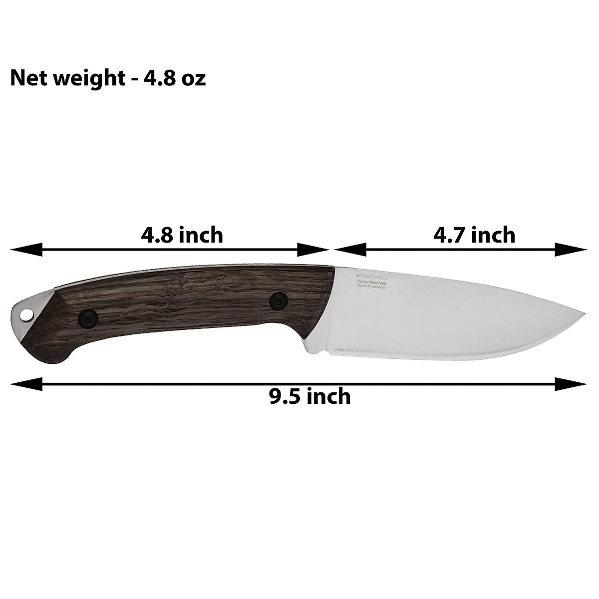 BPS Knives Savage Bushcraft Knife Full Tang Camping Knife with Leather Sheath Carbon Steel Knife, Outdoor Fixed Blade Knife, Bush Survival Knives Gift for Men, Camp Gear