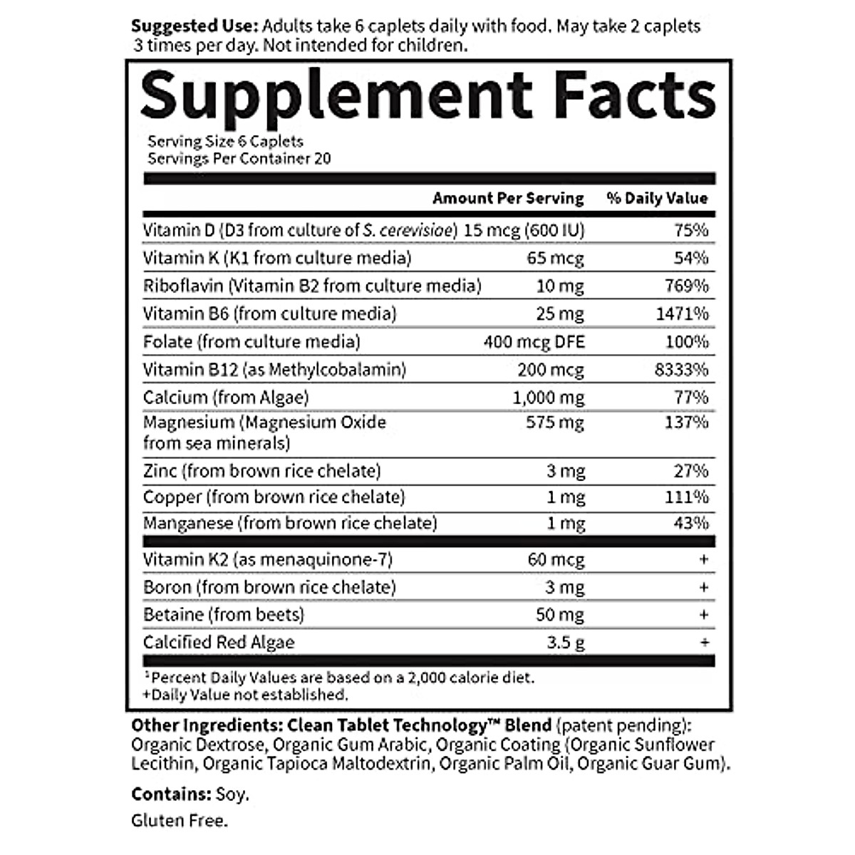 Garden of Life Calcium Supplement - Living Calcium Advanced Formula, 1,000mg Whole Food Plant Calcium Plus Vitamins D3, K1 and Magnesium for Absorption, 120 Vegetarian Caplets