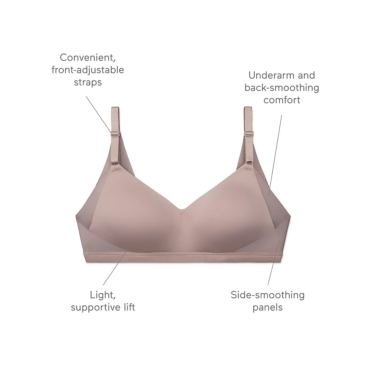 Warner's Women's No Side Effects Underarm and Back-Smoothing Comfort Wireless Lift T-Shirt Bra RN2231A, Black, XL