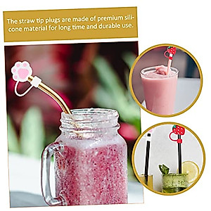 Yardwe 6pcs Straw cap straw cover cap straw topper cute straw covers straw covers for reusable straws Straw Plugs 6-8 mm straw tip cover glass straws universal Pipette tip girl
