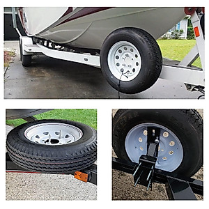 Qualward Spare Tire Mount Bracket for Trailer, Spare Tire Carrier Powder Coat Steel Black, Fits Most 4 & 5 & 6 Lugs Wheels on 4", 4.5'', 4.75'', 5" or 5.5" Bolt Patterns. (4- 4.75 Inch)