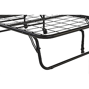DHP Levy Folding Guest Bed with Metal Frame & 5 Inch Mattress, Twin, Black