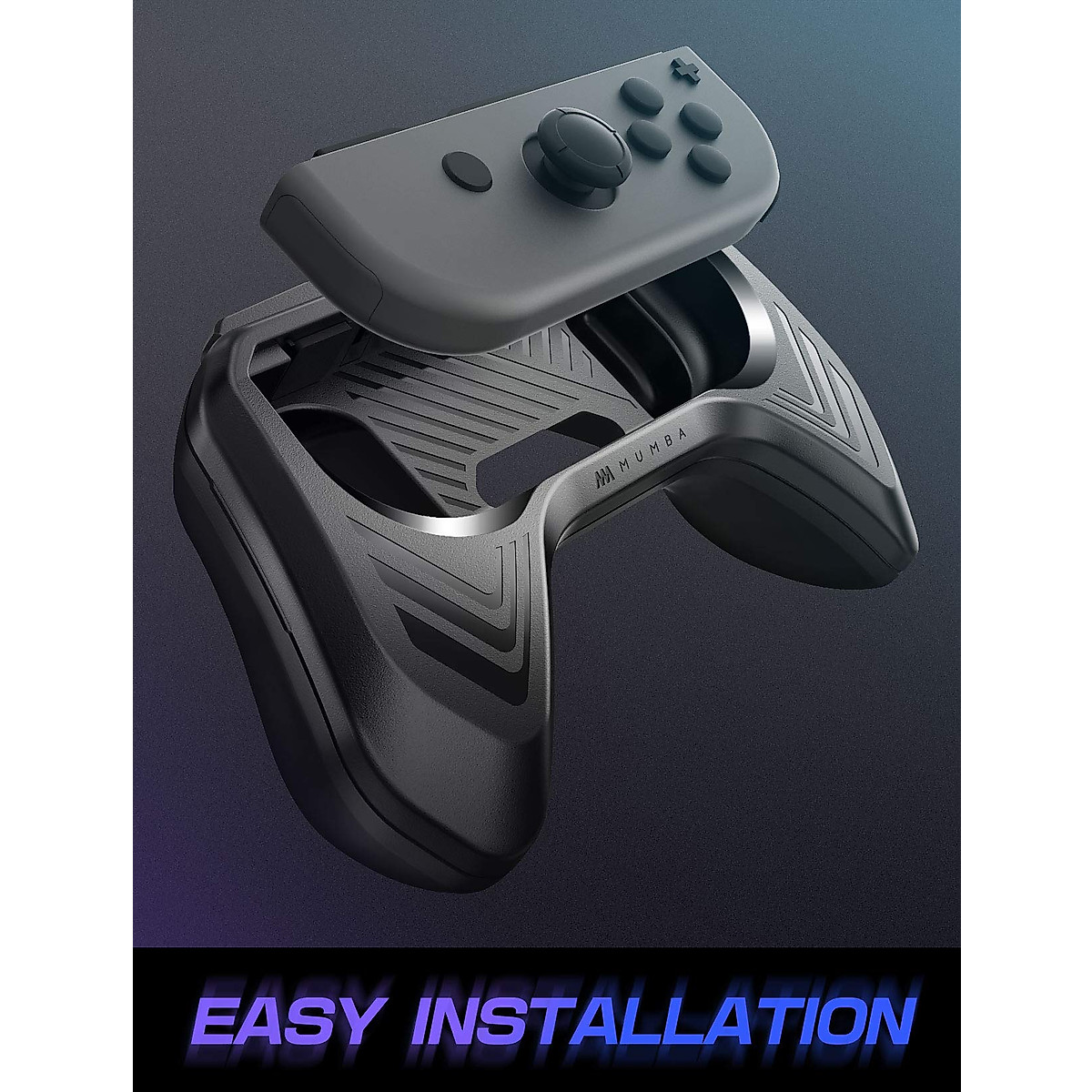 Mumba Grip for Nintendo Switch OLED & Nintendo Switch Joy-Con, 2-Pack Switch Controller Grip Handle Kit for Nintendo Switch Joy-Con (Black)
