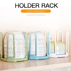 LUOY Dinnerware Bowl Plate Holder Plastic Drain Rack Dish Storage Display Stand Drying Shelf Tableware Drainer Rack Kitchen Organizer White