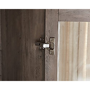 Home Source Jill Zarin Bar Cabinet with Two Curved Glass Doors in Stone Grey Finish