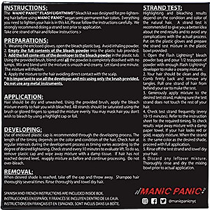 MANIC PANIC Flash Lightning Hair Bleach Kit - 30 Volume Developer + Bleach Powder for Hair Lightening + Lifting up to Five Levels - Vegan And Cruelty Free
