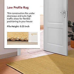 nuLOOM 9x12 Elfriede Jute & Cotton Hand Woven Area Rug, Natural, Solid Rustic Farmhouse Style, Weaved Design, Natural Fiber, For Bedroom, Living Room, Dining Room, Hallway, Office, Entryway