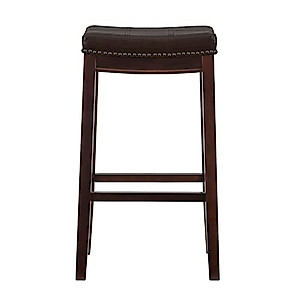 Linon Home Décor Kingston Backless Barstool by Linon, 32" x 18.75" x 13.25", Brown Patch Bar
