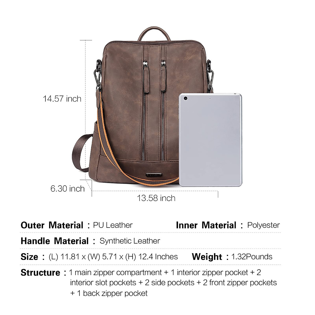 CLUCI Backpack Purse for Women Bundles with Kid's School Backpack for Boys&Girls