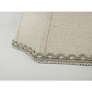 Mestar Decor Cut Corner Linen Lampshade with Lace Trim (Spider) (Rectangular)