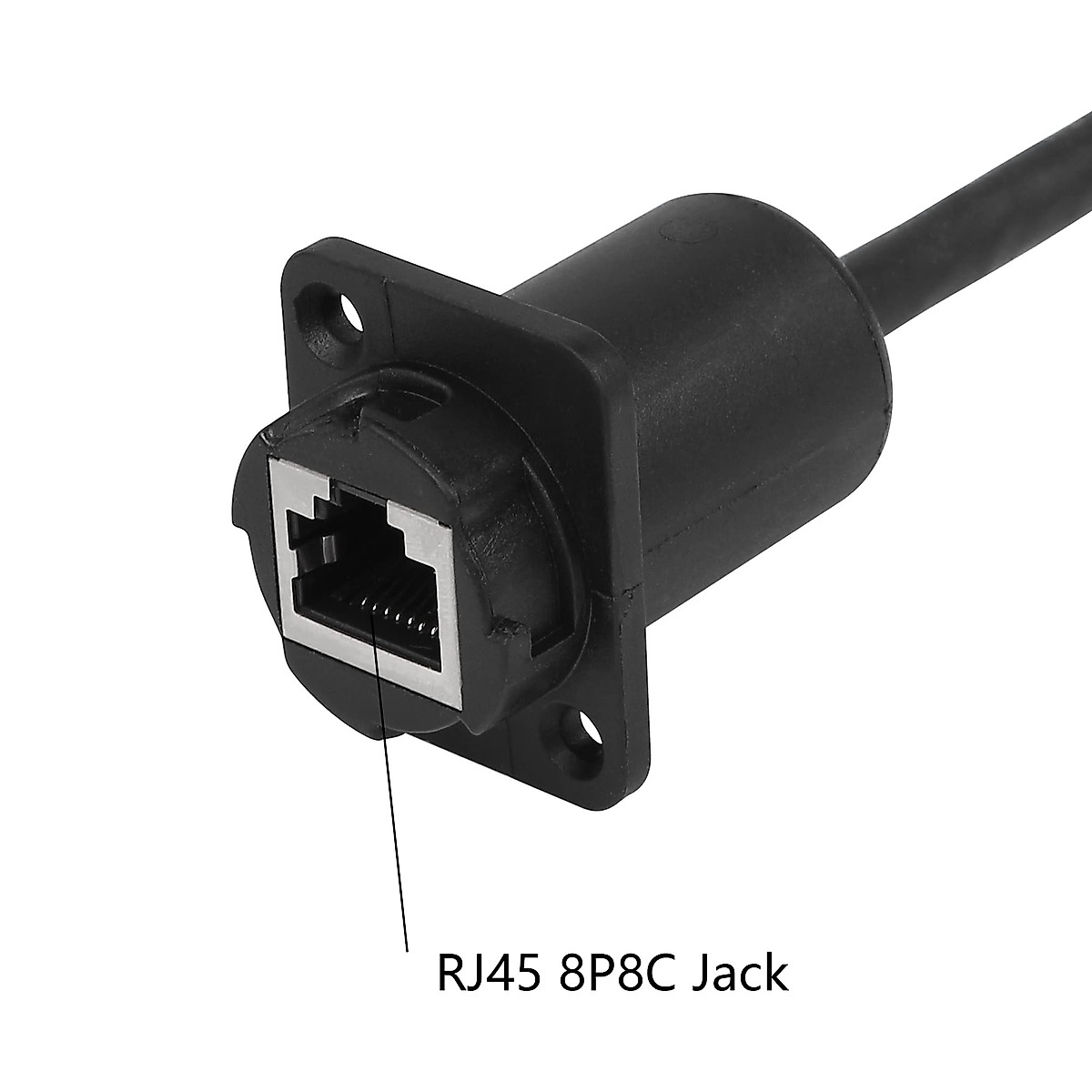 CERRXIAN 35cm RJ45 Male to Female Cat5 5e 6 Waterproof Panel Mount LAN Network Ethernet Extension Cable with Cap