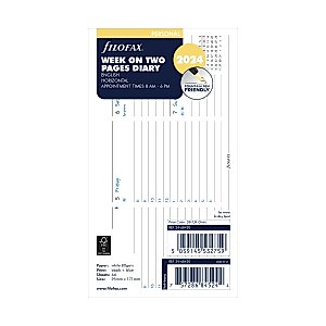 Filofax Personal horizontal week on two pages with appointments 2024 diary